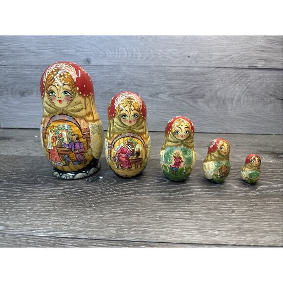 Signed | Toys | Vintage Russian Nesting Dolls 65 Tall Signed By Artist ...